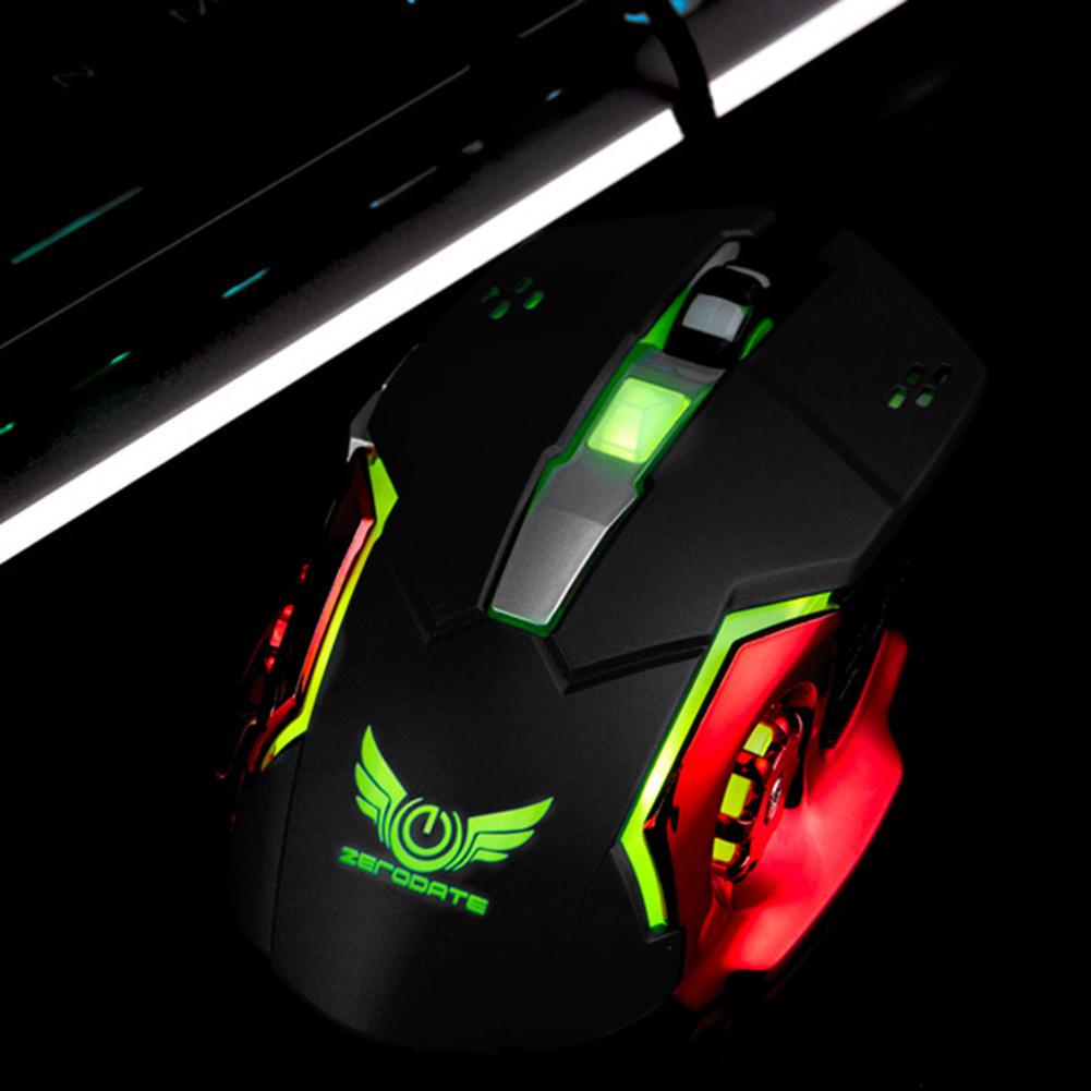 Buy ZERODATE G11 Wired 6 Buttons 3200DPI RGB Backlight Gaming Optical ...