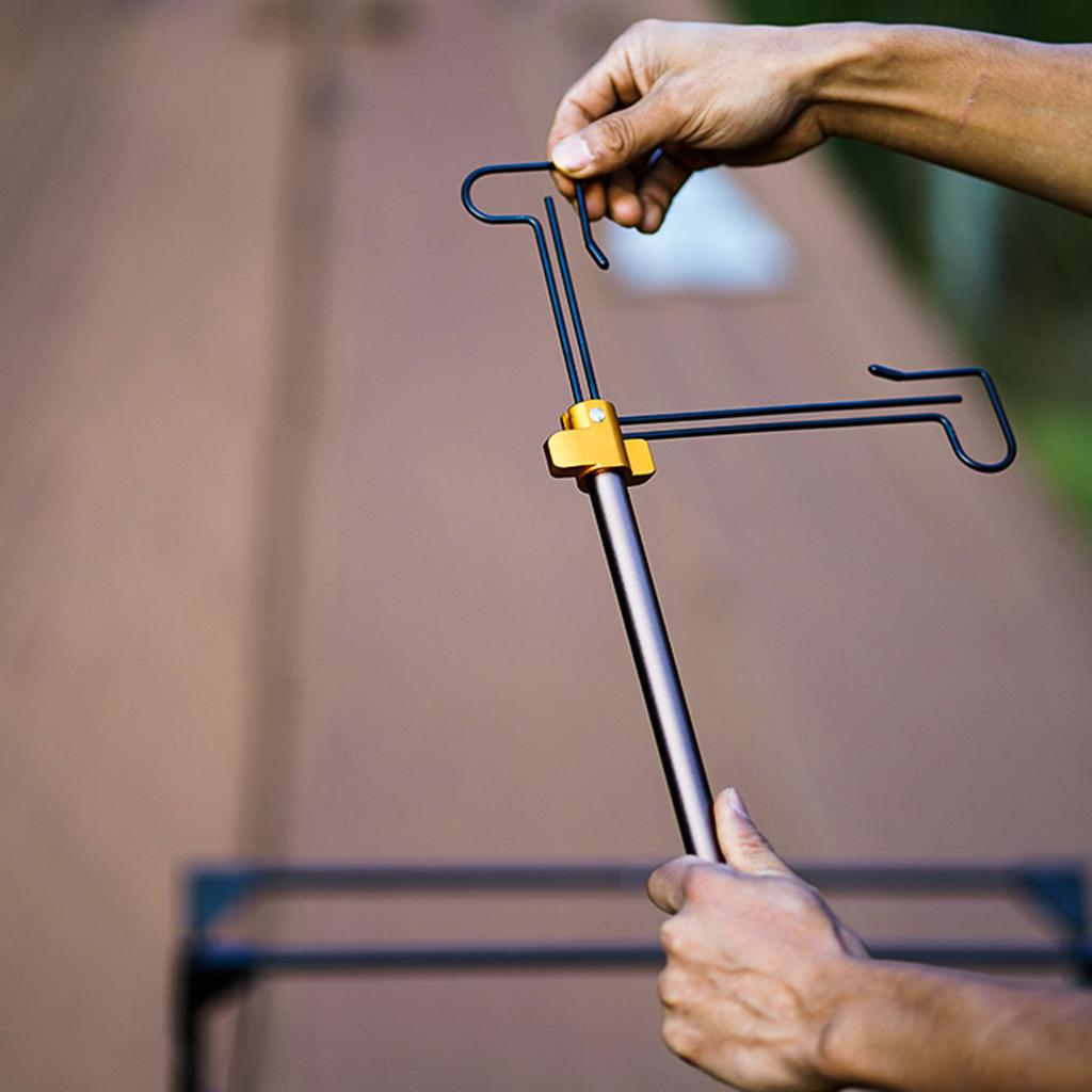 Buy Double Shepherd Hooks Adjustable Folding Metal Hanger for Solar ...