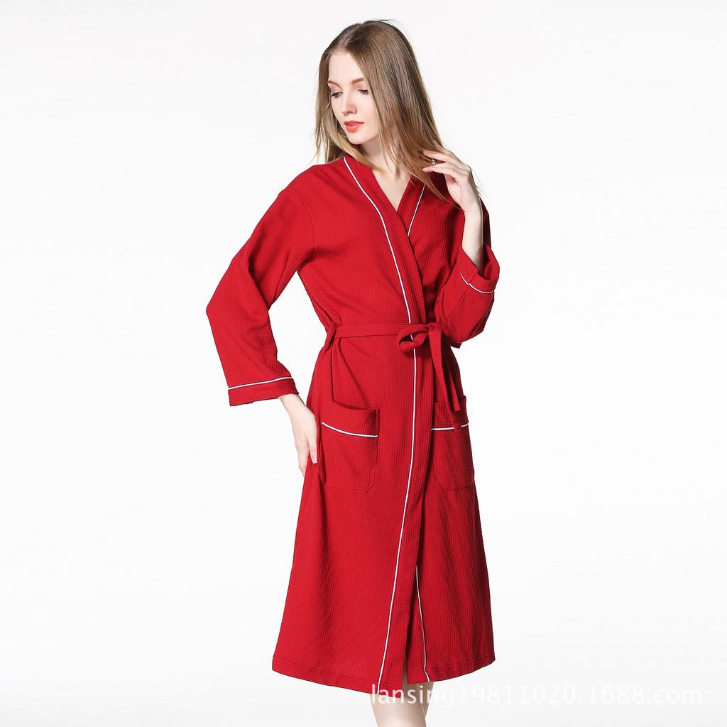 Buy Women Robe Drawstring Robe Soft Kimono Robe Cotton Bathrobe ...
