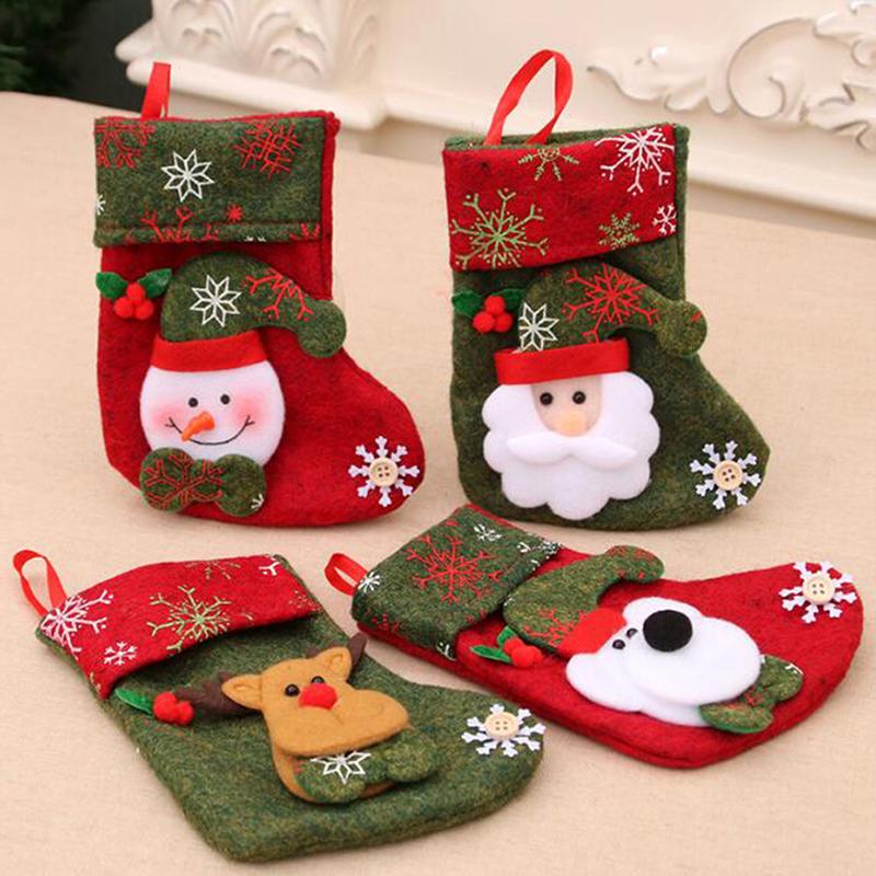 Buy 1Pc Christmas Stockings Hanging Tree Decoration Ornaments Year ...
