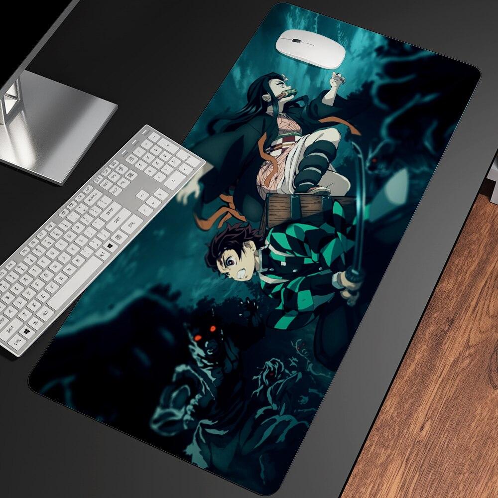 Buy Anime Demon Slayer Mousepad HD Printing Computer Gamers Locking ...