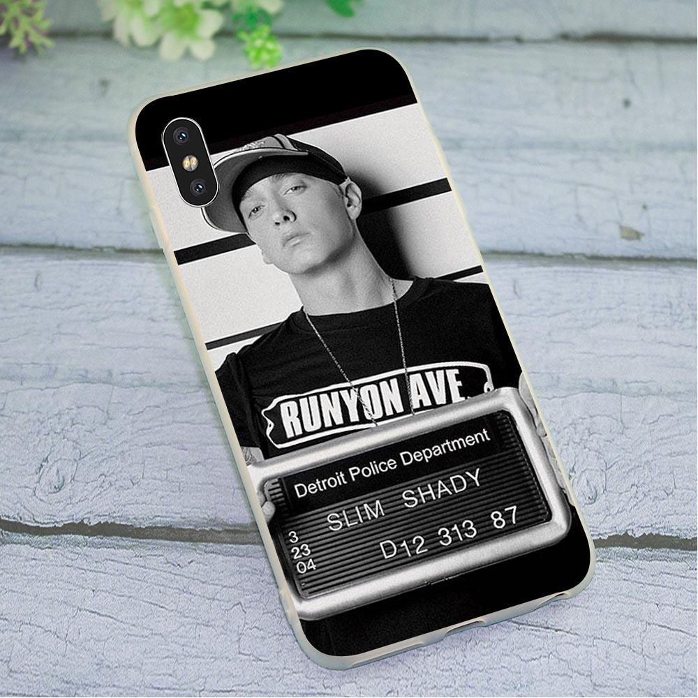 Buy Hop Rapper Eminem Phone Case for iPhone Xs Cover Max X 6 6S XR 8 ...