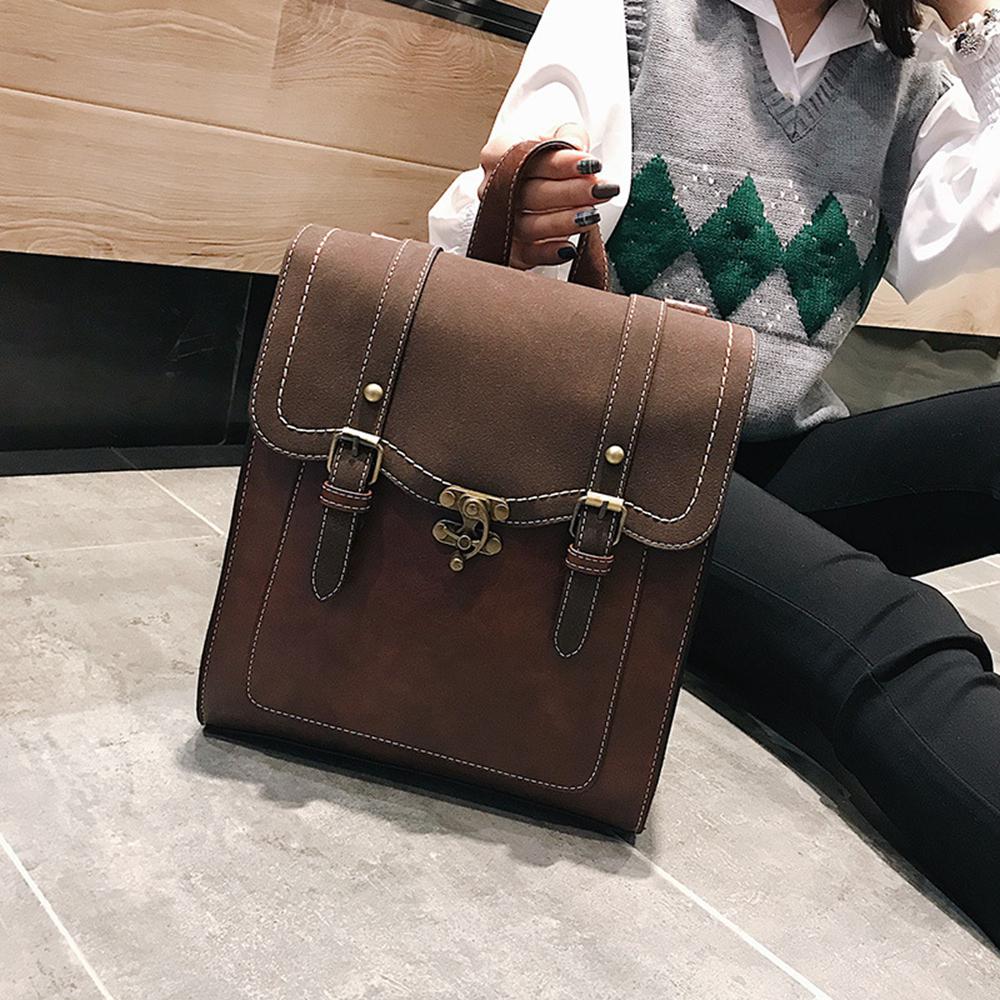 Buy Women'S Pu Leather Stitching Buckle Backpack at affordable prices ...