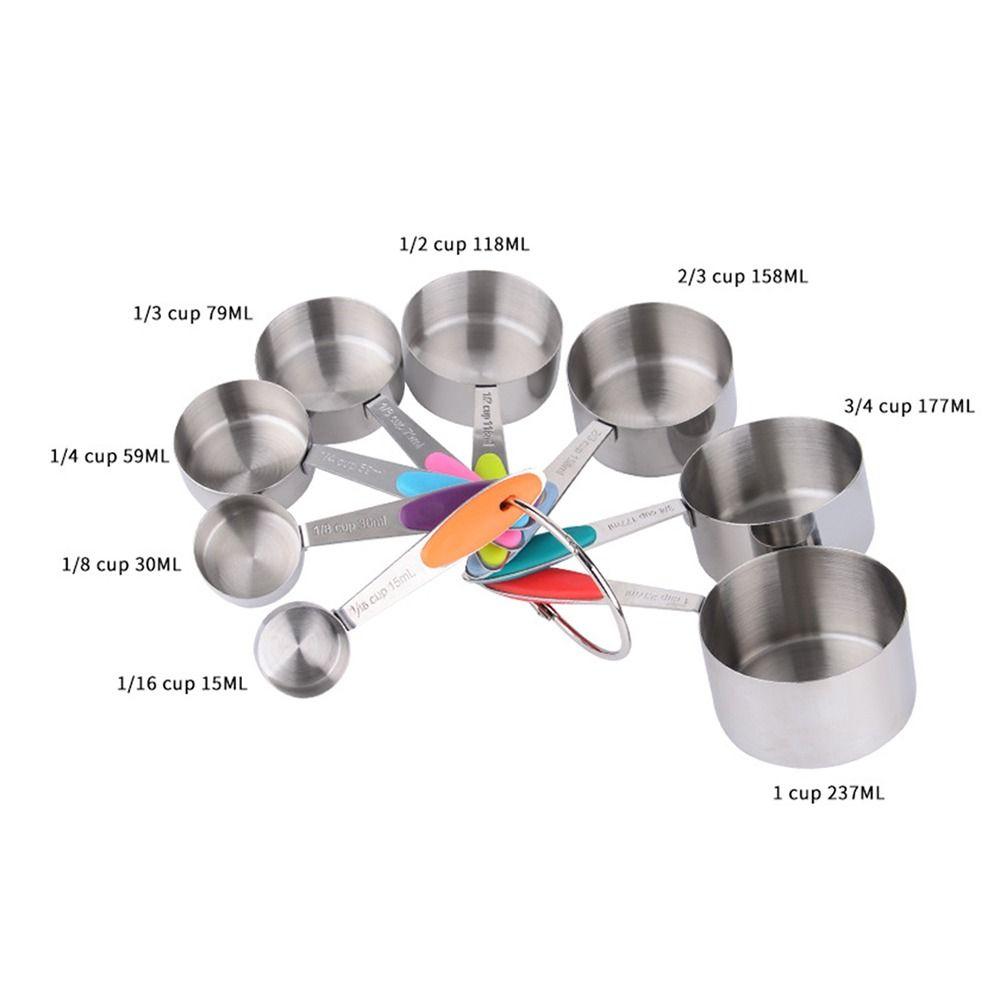 8Pcs Multicolor Measuring Cups Set Stainless Steel Nesting Cups Baking ...