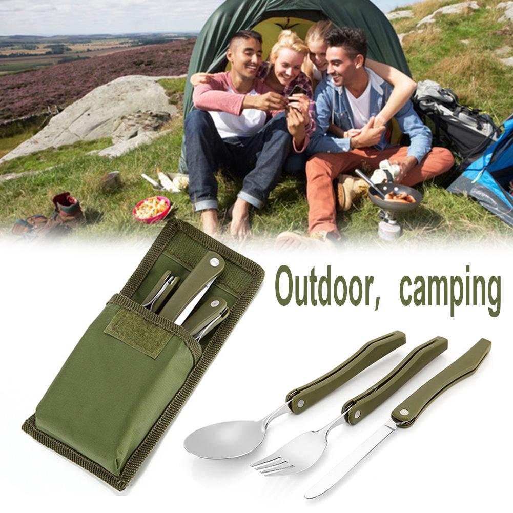 Buy Portable Mini Cutlery Set Outdoor Tools Folding Cutlery Set Camping ...
