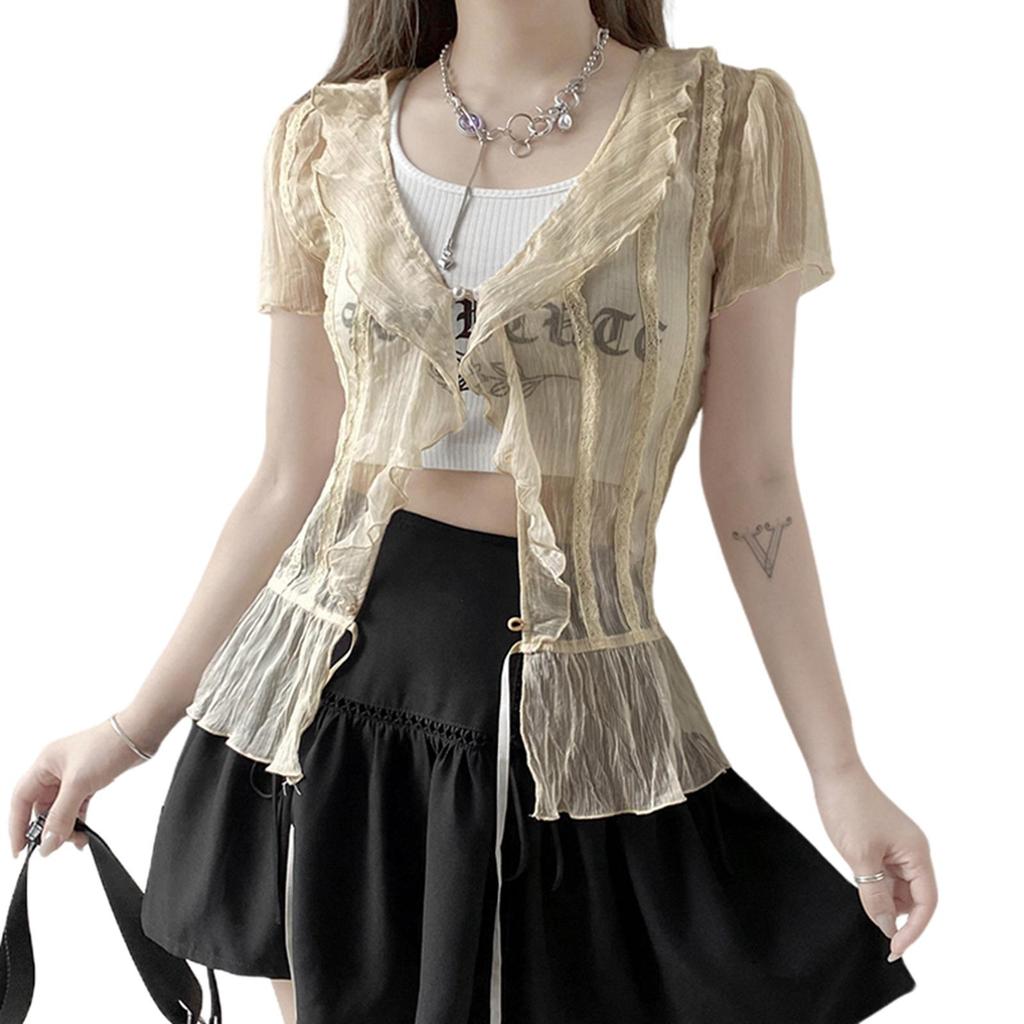 Женские топы на пуговицах, сексуальные однотонные рубашки с v-образным ...