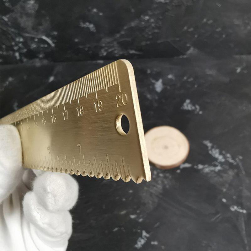 Buy 20cm Brass Wave Straight Ruler Bookmark Cartography Painting ...