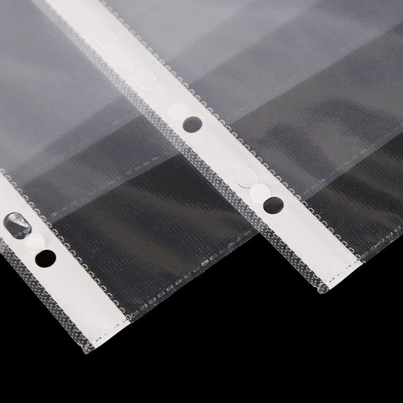 100pcs A4 Transparent Perforated File Storage Document Folder Case Bag ...