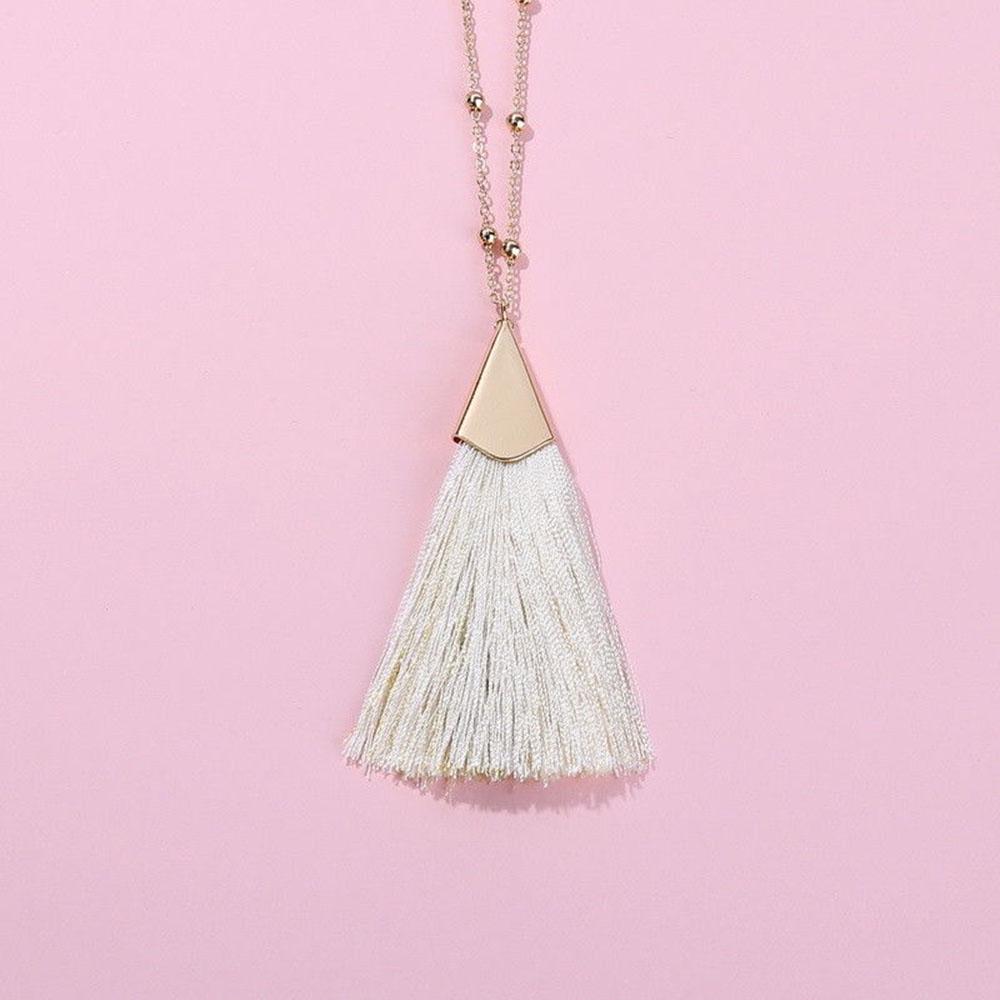Buy Fall Trendy Link Chain Gifts Gold Pendant Tassel Necklace Fan ...