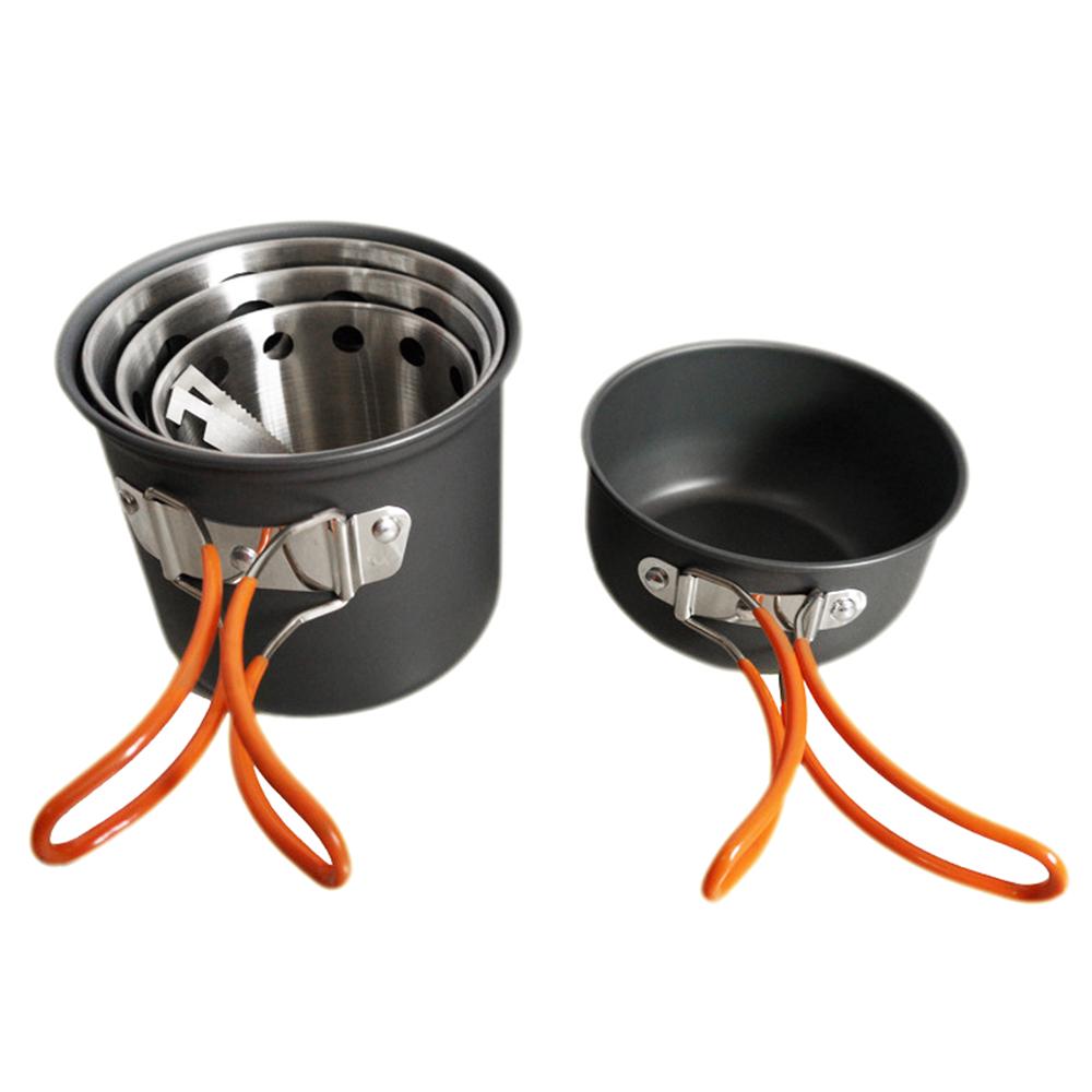 Buy 13Pcs Camping Cookware Mess Kit Outdoor Portable Folding Wood Stove ...