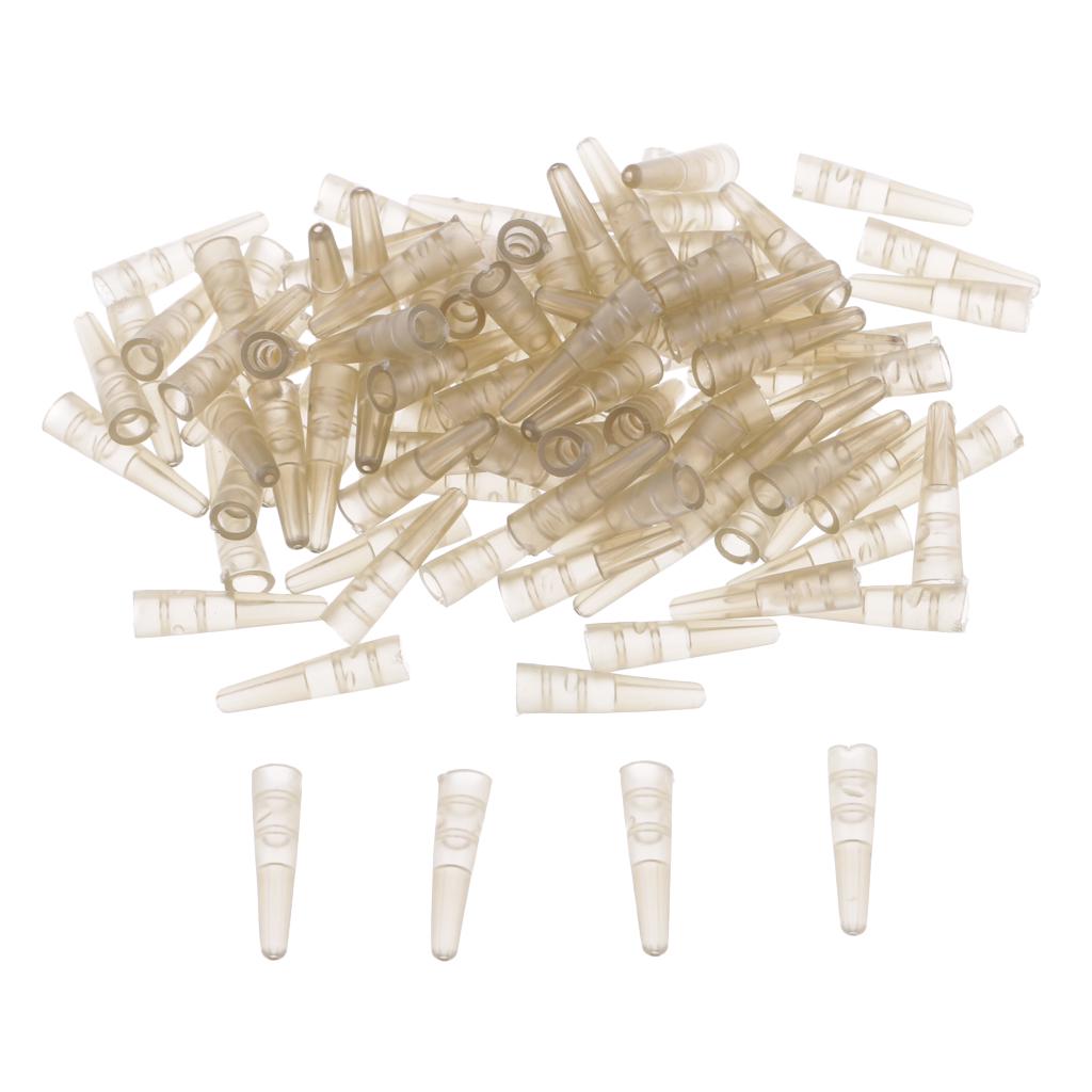 100pcs Translucent Brown Tail Rubber Cone Tubes for Saftey Lead Clips ...