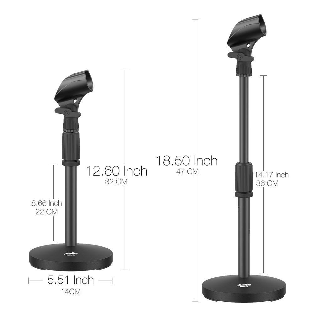 Moukey MMs-2 Adjustable Desktop Microphone Stand Table Microphone Stand ...