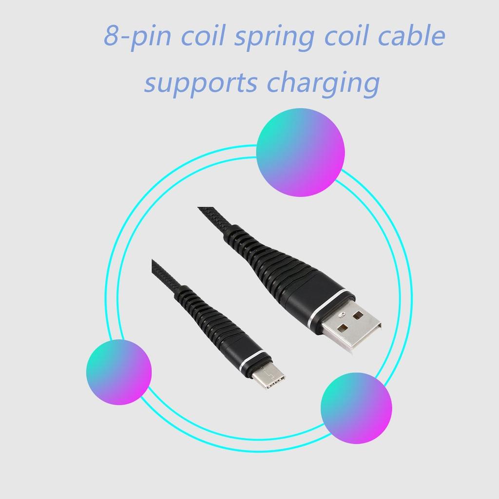 Buy SX USB-C Type C Cable Coiled Spring Type-C Data Sync Charging Cable ...