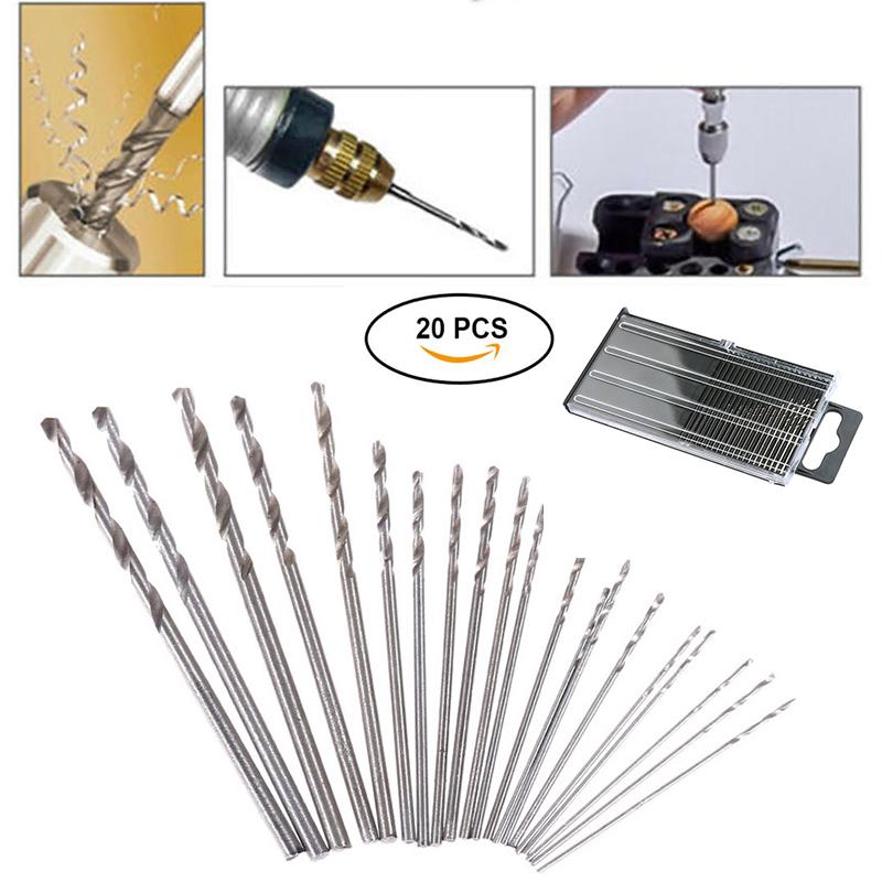 Buy 20Pcs Silver Stainless Steel Rotary Tools Mini High Precision Aluminum Hand Drill at ...