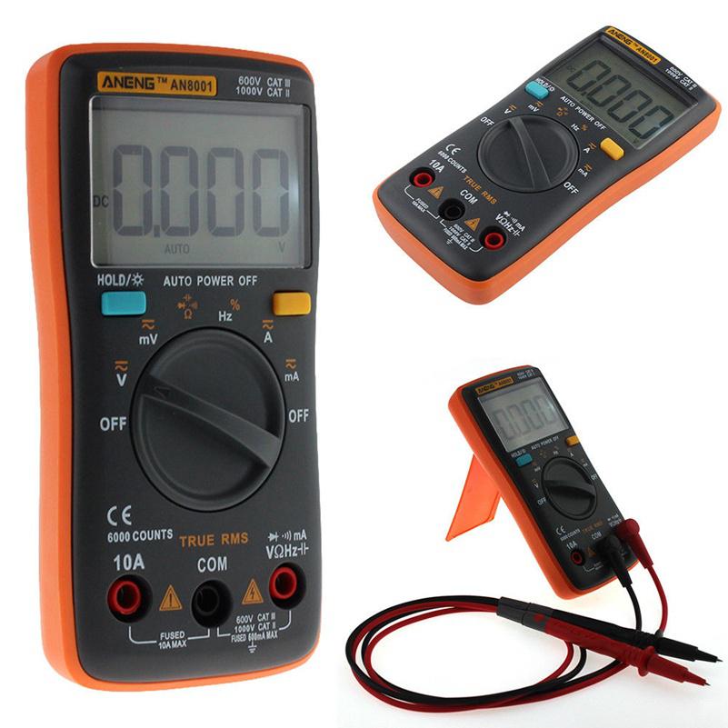 Portable AN8001 Digital Multimeter Backlight 6000 Counts AC/DC Volt ...