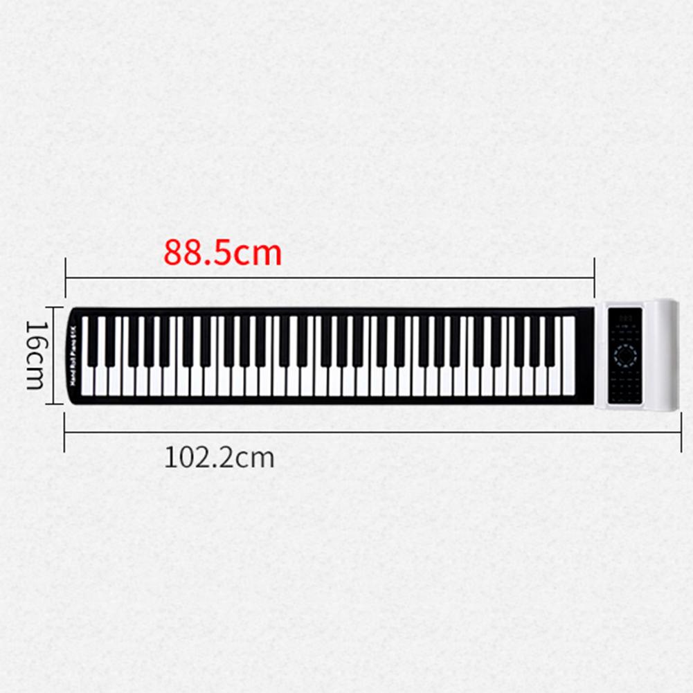 61 Tasten Silikon Roll-Up Klavier USB Tastatur LED Feuerzeug Elektronisches Klavier-204005 ...