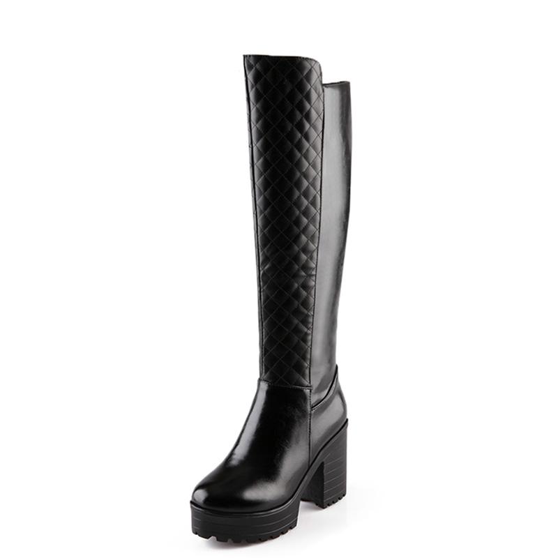 Buy Fashion Women Knee Boots High Heel Wild Long Boots Platform Zipper ...