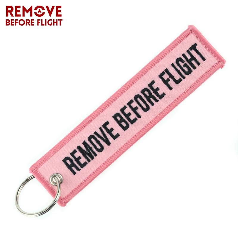 Remove Before Flight Fashion Key Chains Embroidery Highlight Key Fobs ...