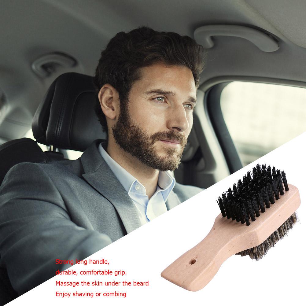 Buy Double-Sided Men Beard Hair Brush Wood Handle Mustache Message ...