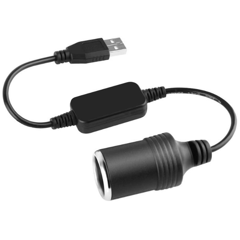 Buy Car Converter Adapter Wired Controller USB to Cigarette Lighter Socket 5V to 12V Boost Power ...