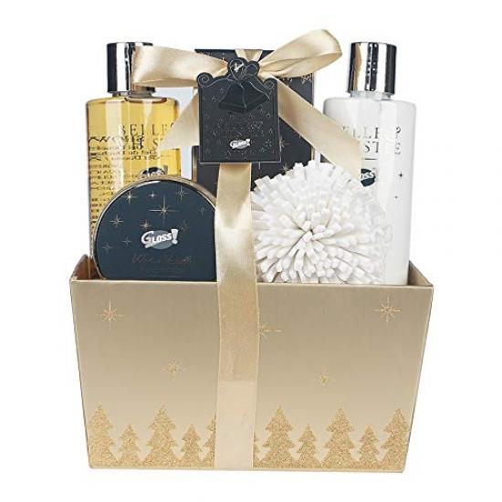 Buy Vanilla and Lime Bath Set - Golden Basket - Beauty Gift Idea ...