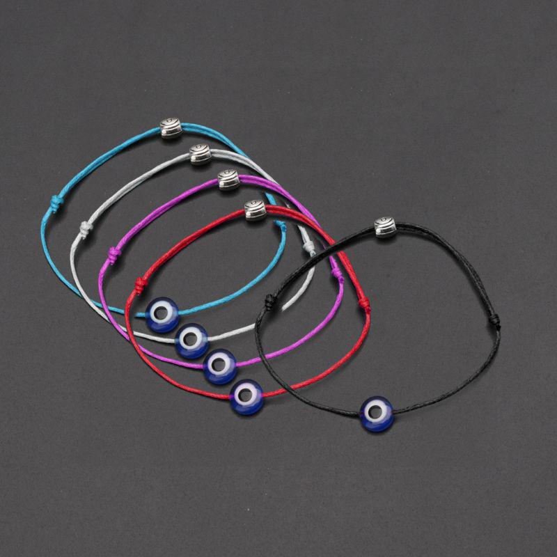 Blue Evil Eye String Kabbalah Bracelet Jewish Amulet Protection Lucky ...
