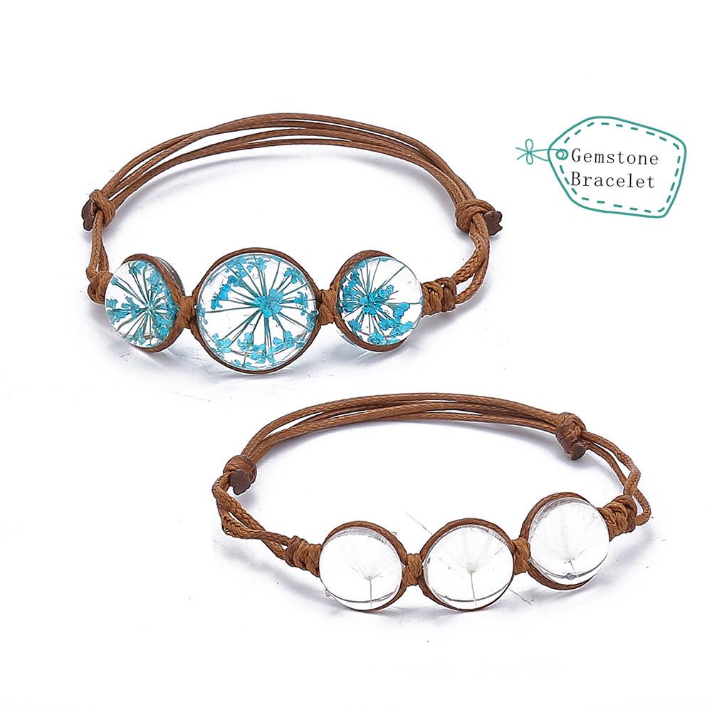 Buy White Blue Rope Charm Friendship Bracelets Bangles Dandelion ...