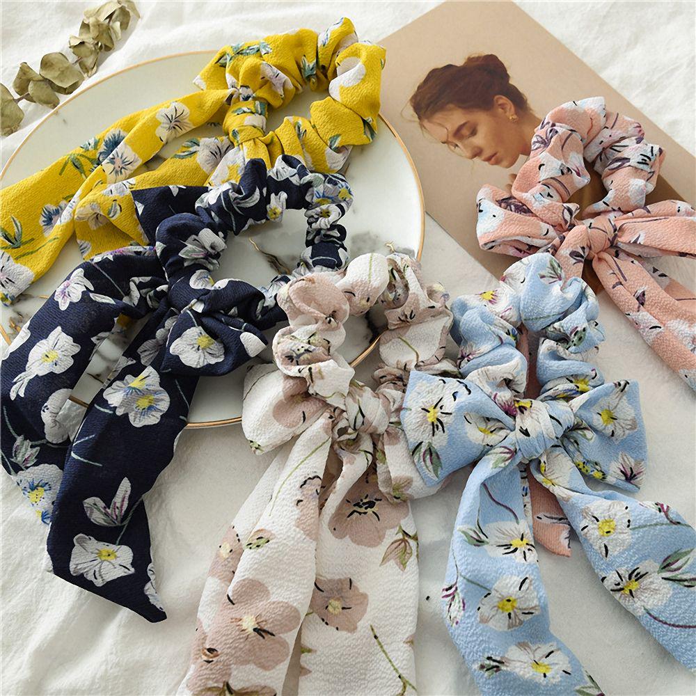 Buy Dot Vintage Bohemian Scarf Rubber Hair Ropes Hair Ribbon Scrunchie ...