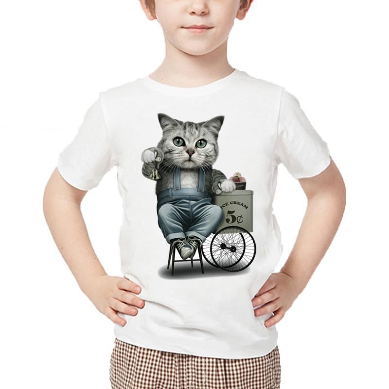 Buy Children Funny T-Shirts Kids Summer Tops Girls Boys Short Clothes ...