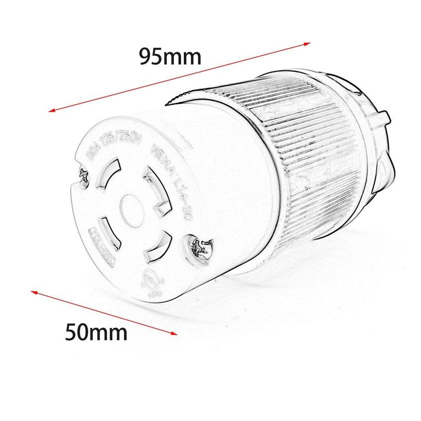Buy GAER NEMA L14-20C/30C High Power 4-Prong Twist Lock Plug Locking ...