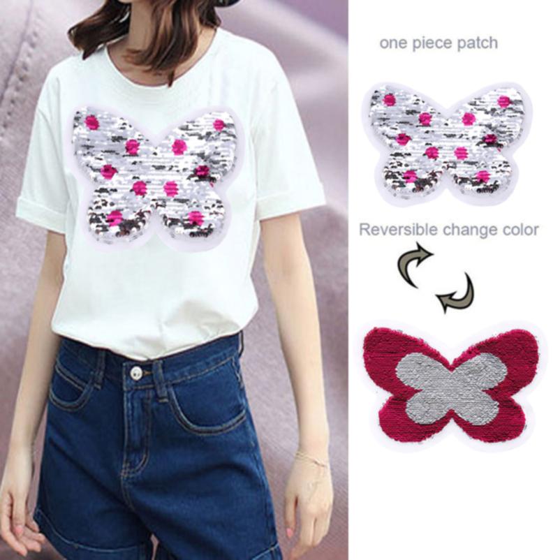 Butterfly Reversible Color Changing Sequins Sewing Clothes DIY Applique ...
