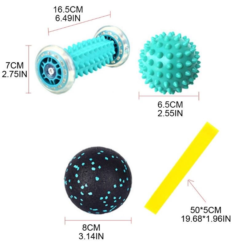 Buy 5 Pcs Yoga Pain Relief Wheels Muscle Massage Roller Siamese Fascia ...