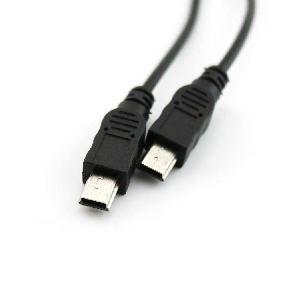 Pearliky Mini USB 1 to 2 Y Splitter Cable USB 2.0 Mini 5-Pin Female to ...
