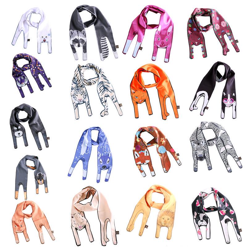 Buy Super Long New Design Silk Scarves Designer 3D Animals Shape Cat ...