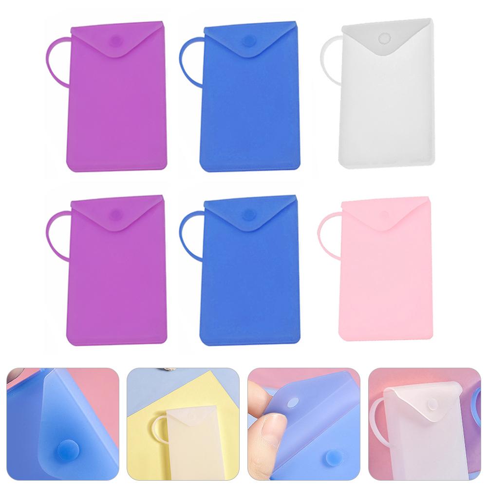 Buy 6Pcs Silicone Face Covering Storage Cases Portable Face Mask ...