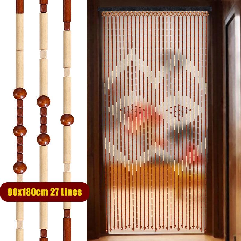 Buy Wooden Beads Curtain 90x180cm 27Line Handmade Wooden Blinds Fly ...