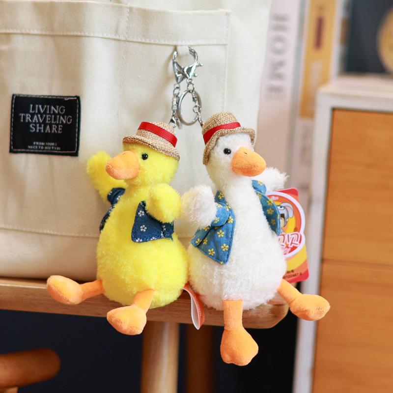 Buy Cute Duck Plush Keychains Toys Kawaii Women Handbag Car Key Holder ...