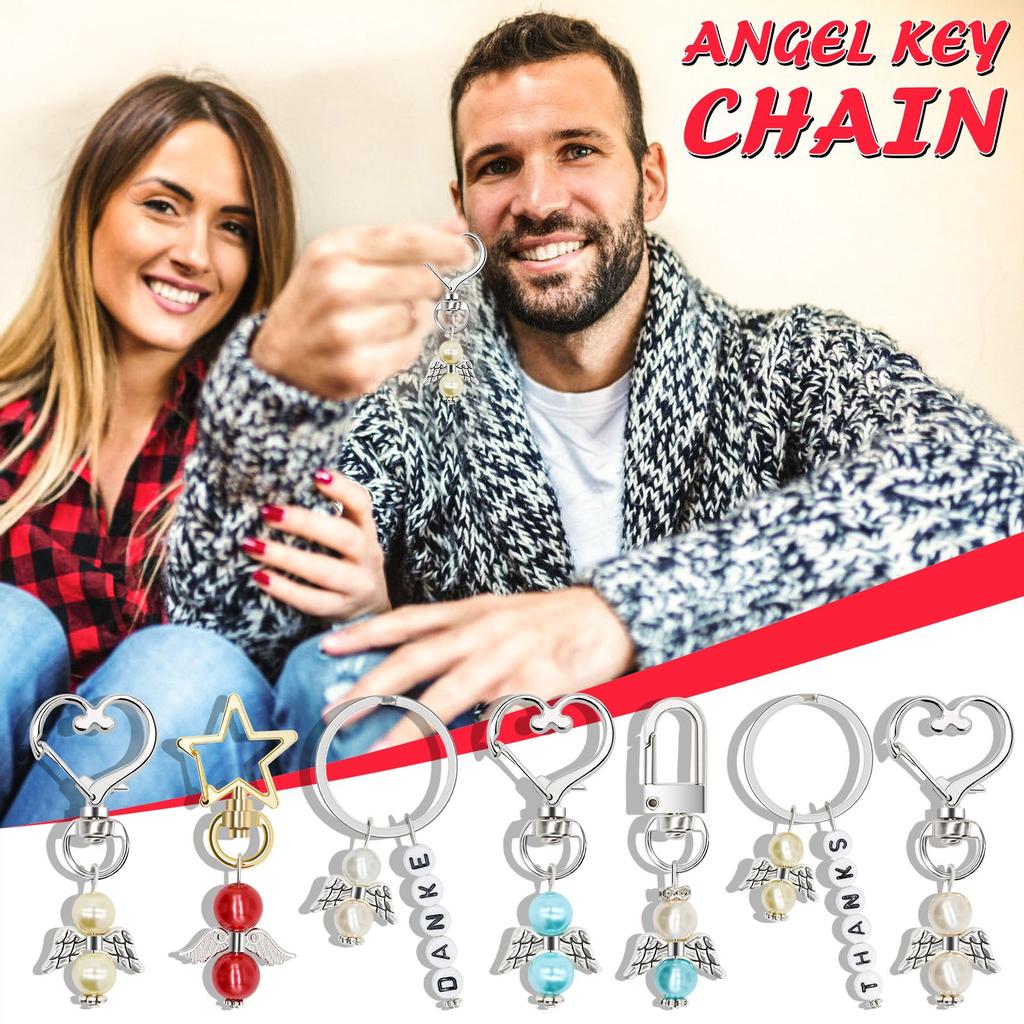Cheap Angel Keychain Ring White/Blue Key Chain Baby Shower Favors ...