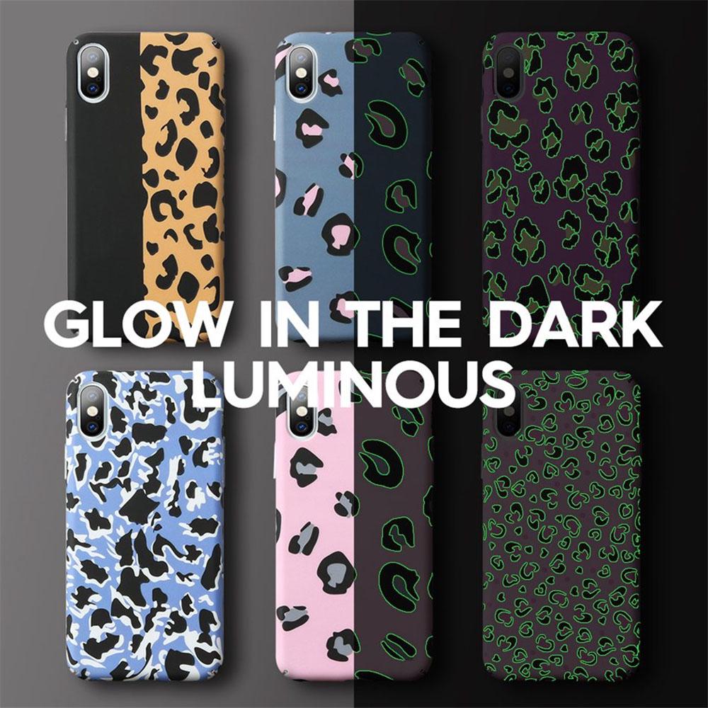 Buy Luxury Luminous Leopard Print Hard PC Full Cover Phone Case for ...