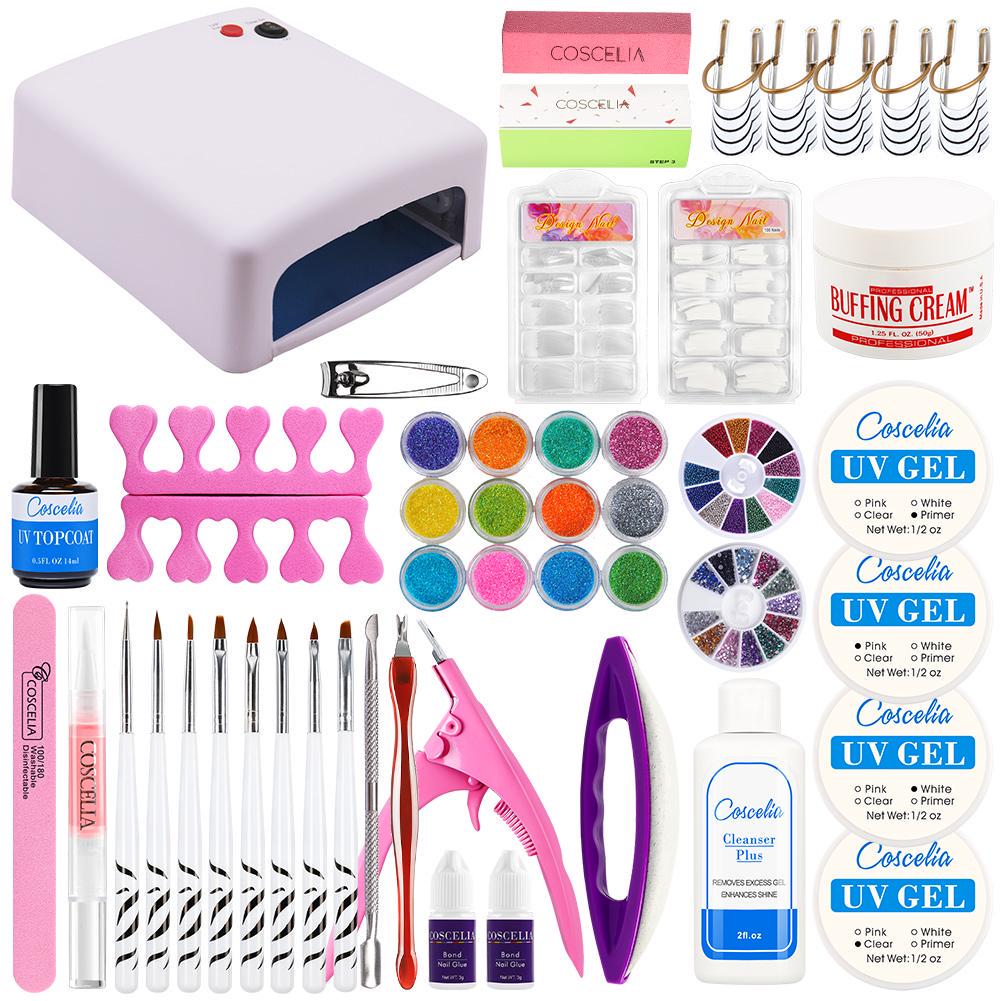 Buy Manicure Kit UV Gel Kit 36W Timer Dryer Lamp Nail Decoration False ...