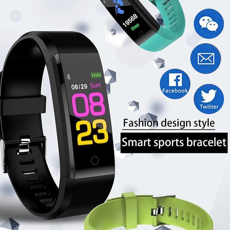 Smart Bracelet Heart Rate Blood Pressure Oxygen Bluetooth Sports Health ...