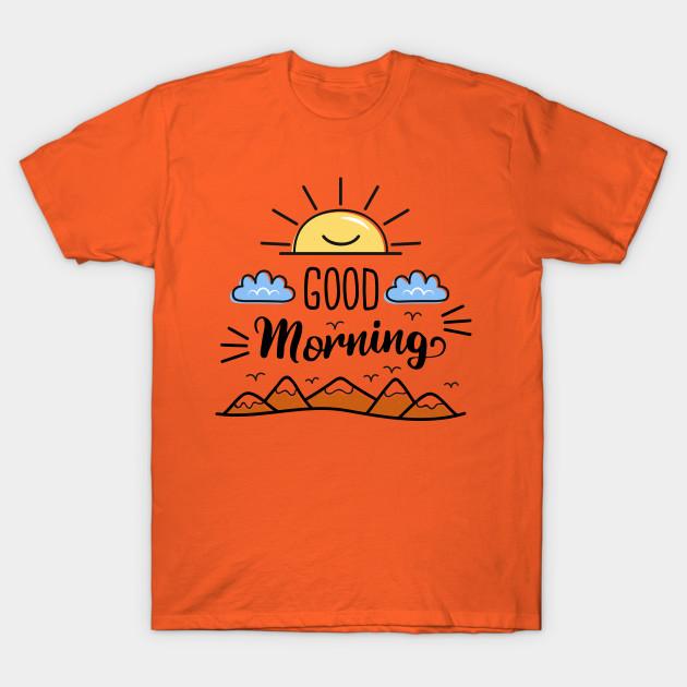 Buy Men Premium Cotton Harajuku T Shirt Good Morning Print Men's Tee ...