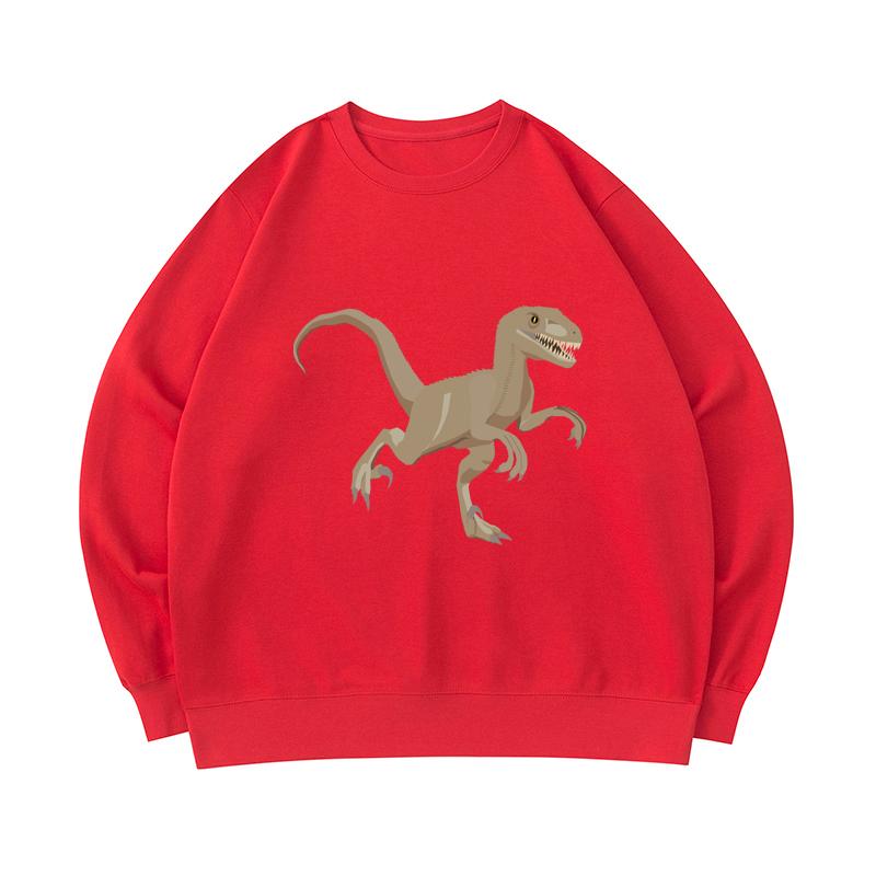 Men's 300 GSM 100% Cotton Sweatshirt Raptor Dinosaur Print Street ...