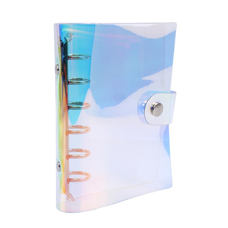 Buy PVC Laser Transparent Notebook Diary Cover Glitter Loose Leaf Note ...