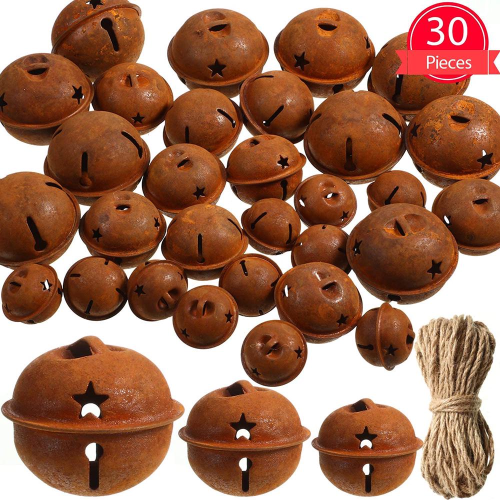 Buy 30PCS Rusty Bells Christmas Jingle Bells with Star Cutouts ...