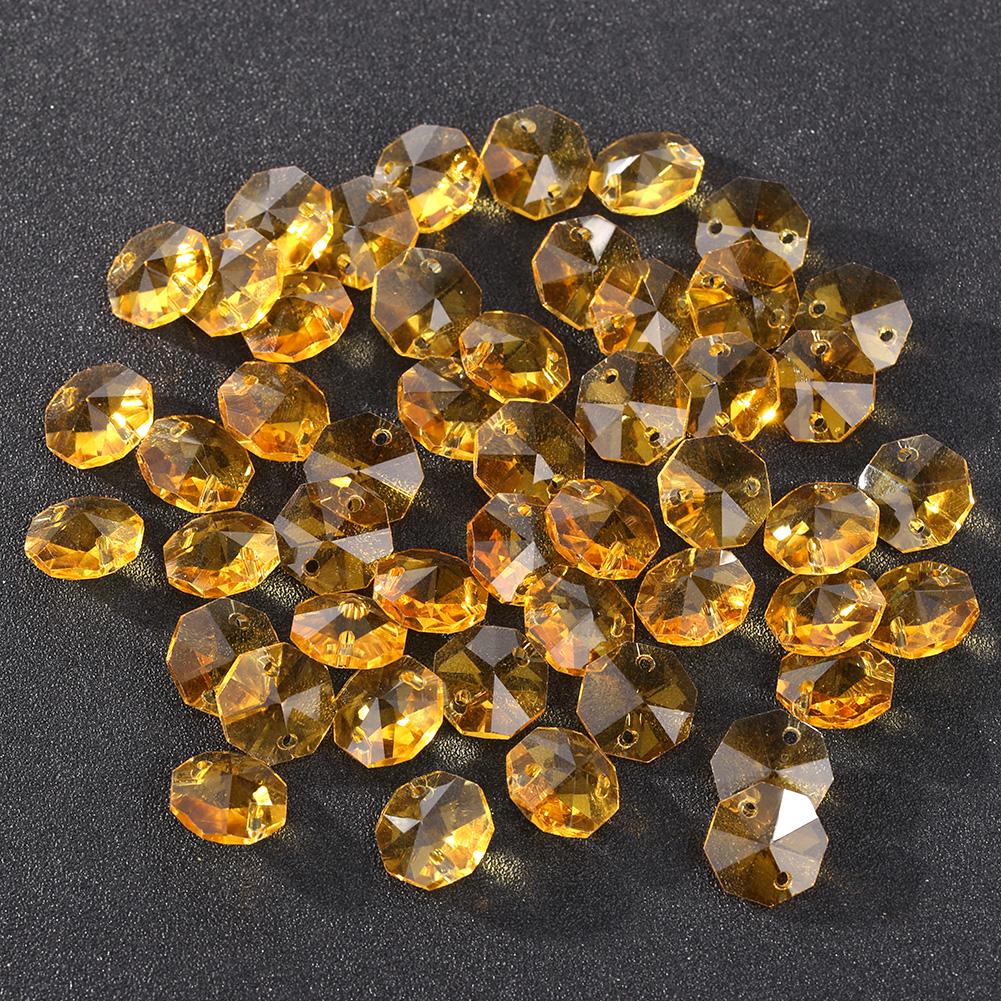 14mm Crystal Glass Diamond Octagonal Beads Wedding Decor Home Ornaments ...
