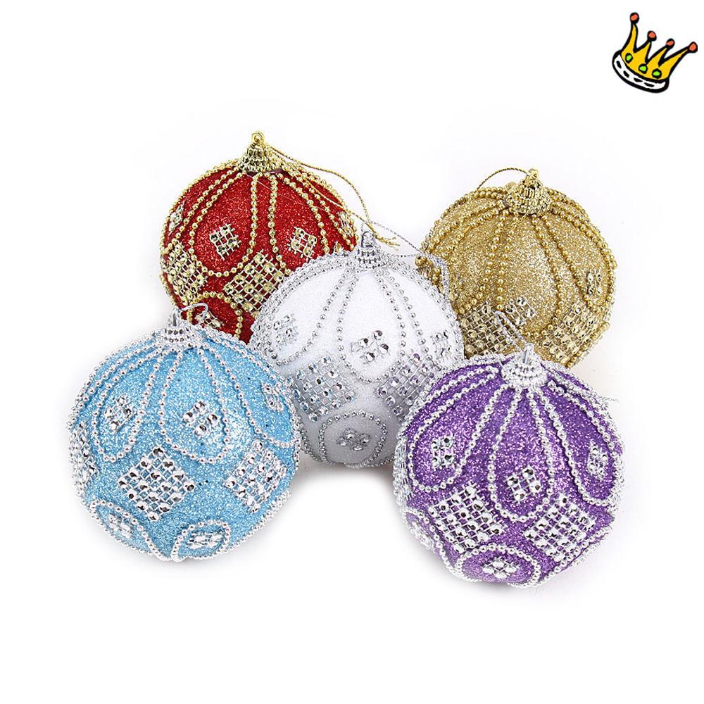 Buy Christmas Rhinestone Glitter Baubles Balls Xmas Tree Ornament ...