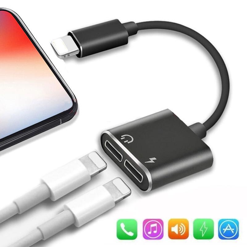 Buy 2 In1 Dual Lightning Adapter Audio Earphone Charging Splitter Cable ...