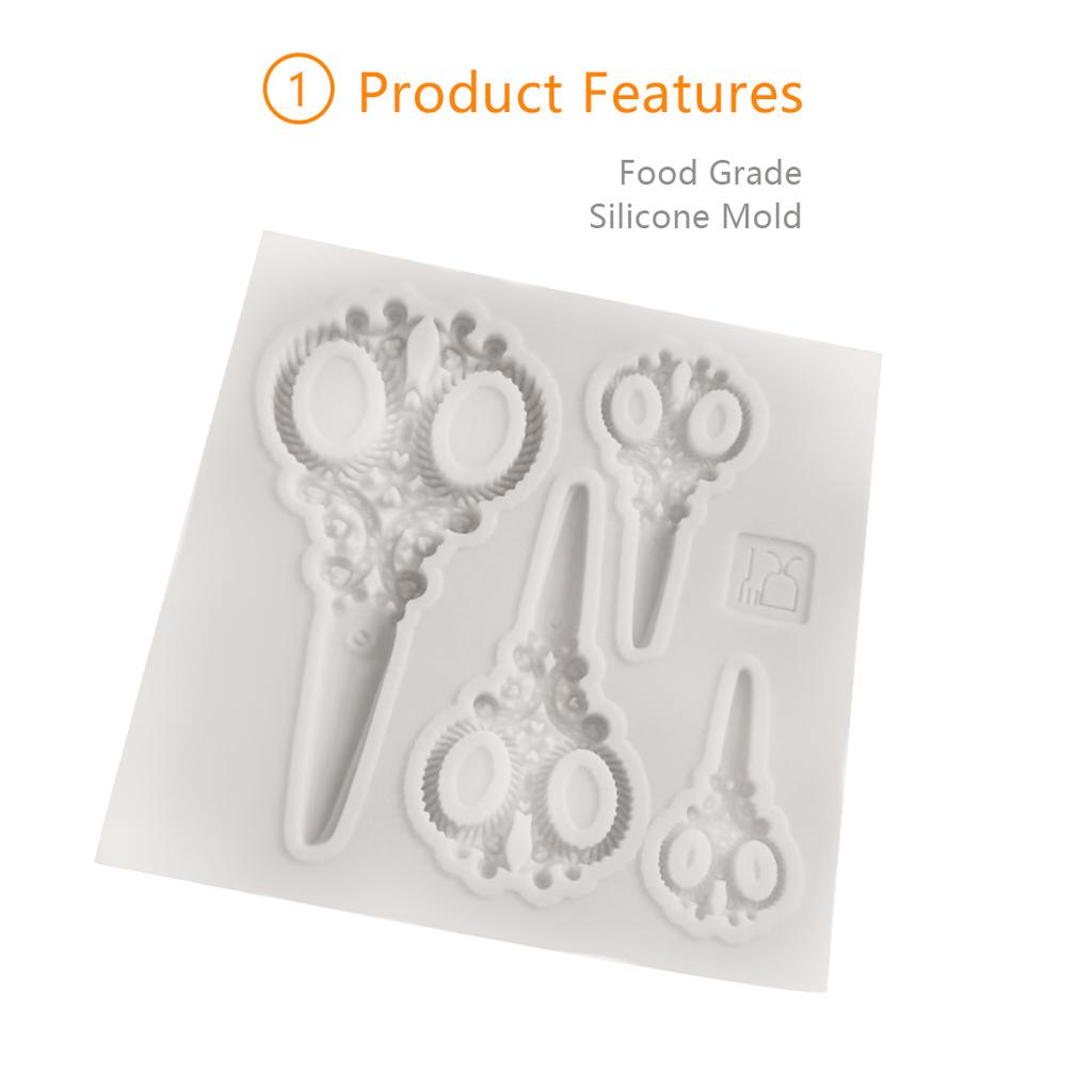 1Pc Scissors Shape Chocolate Mold Kitchen Accessories Cake Decorating ...