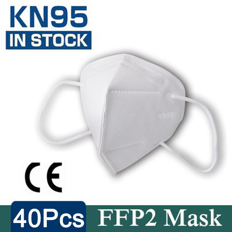 Buy 40PCS FFP2 Colorful KN95 Face Mask Mascarillas Anti-fog Dust ...